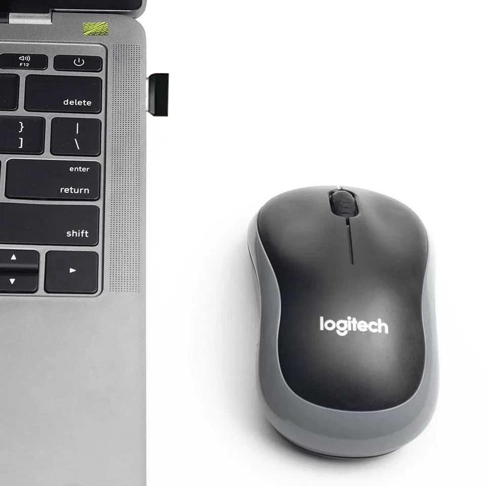 Logitech M185 Wireless Optical Mouse + USB Receiver Fit Compact PC ...