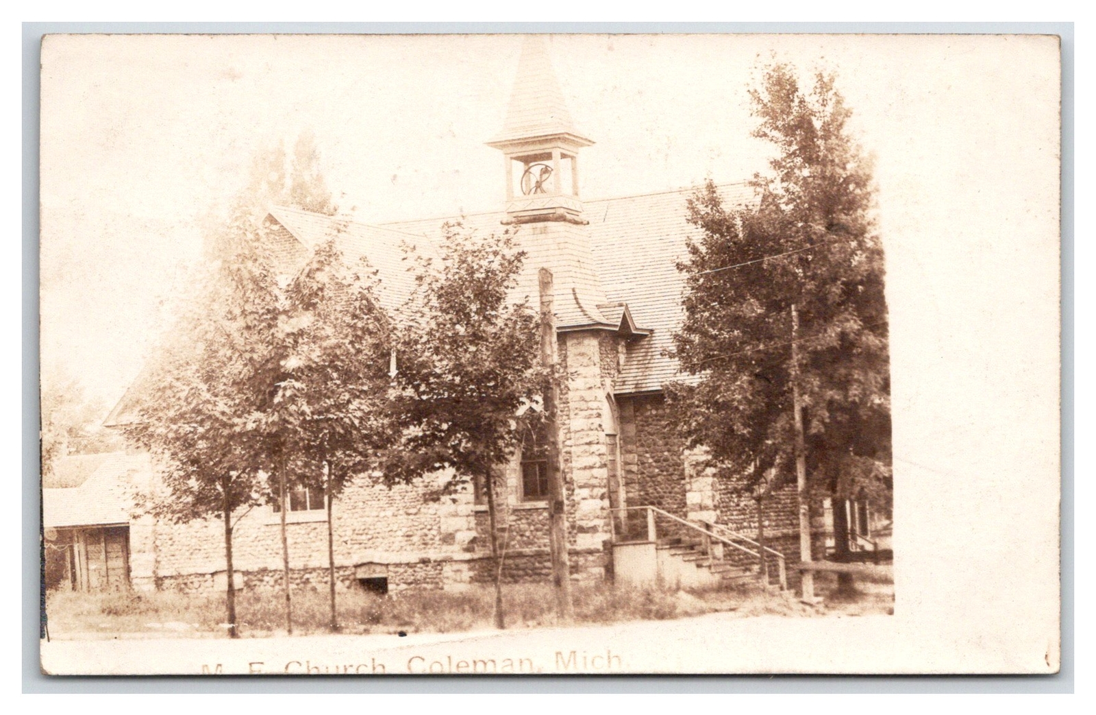 COLEMAN Michigan MI ~ Methodist ME Church RPPC Midland County 1907 | eBay