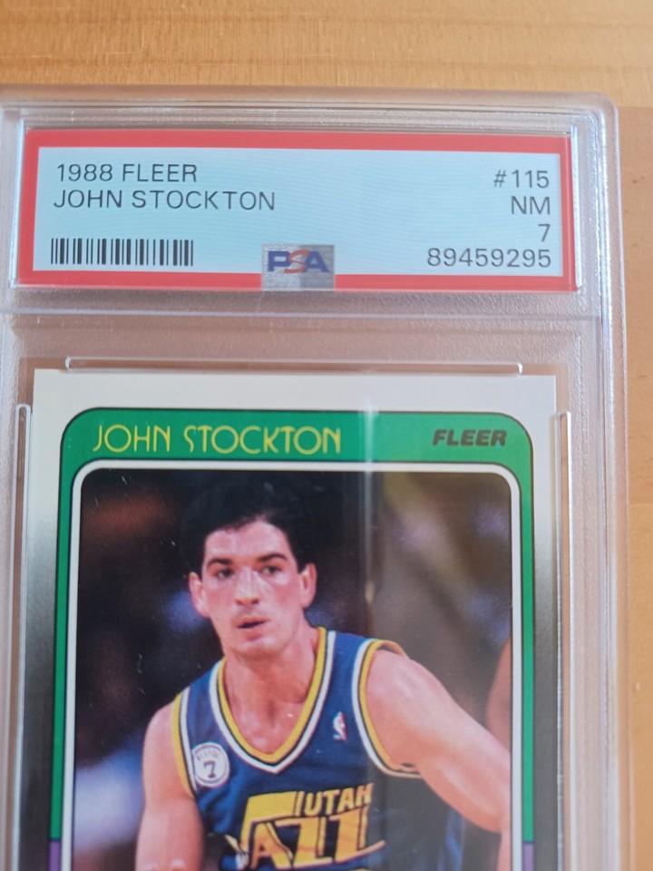 John Stockton 1988 Fleer Basketball PSA 7 NM Rookie Card Utah Jazz | eBay