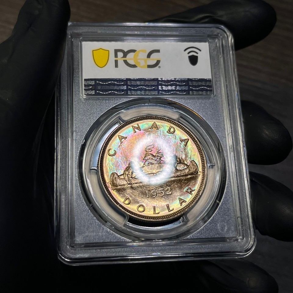 MS63 1952 $1 Canada Voyageur Silver Dollar, PCGS Trueview- Pretty ...