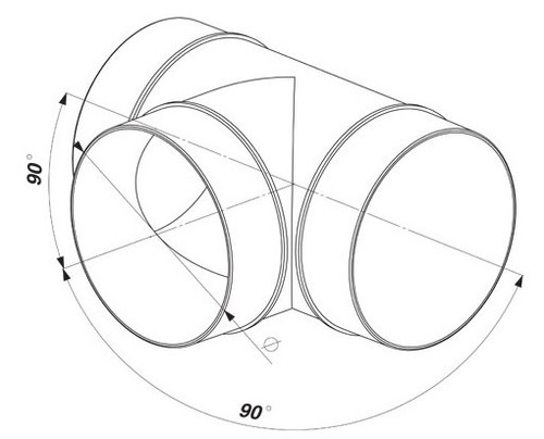Duct T Piece 100mm Tee Round Pipe Hose Connector Extractor Fan 3 Way ...