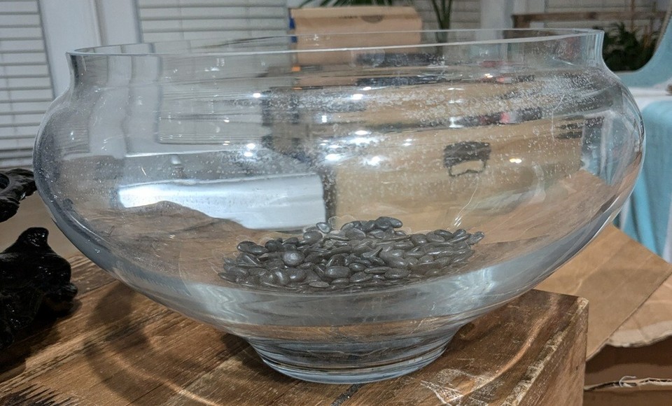 Vintage Tiffin Black Amethyst Dolphin Fishbowl Base & Vintage Flat ...