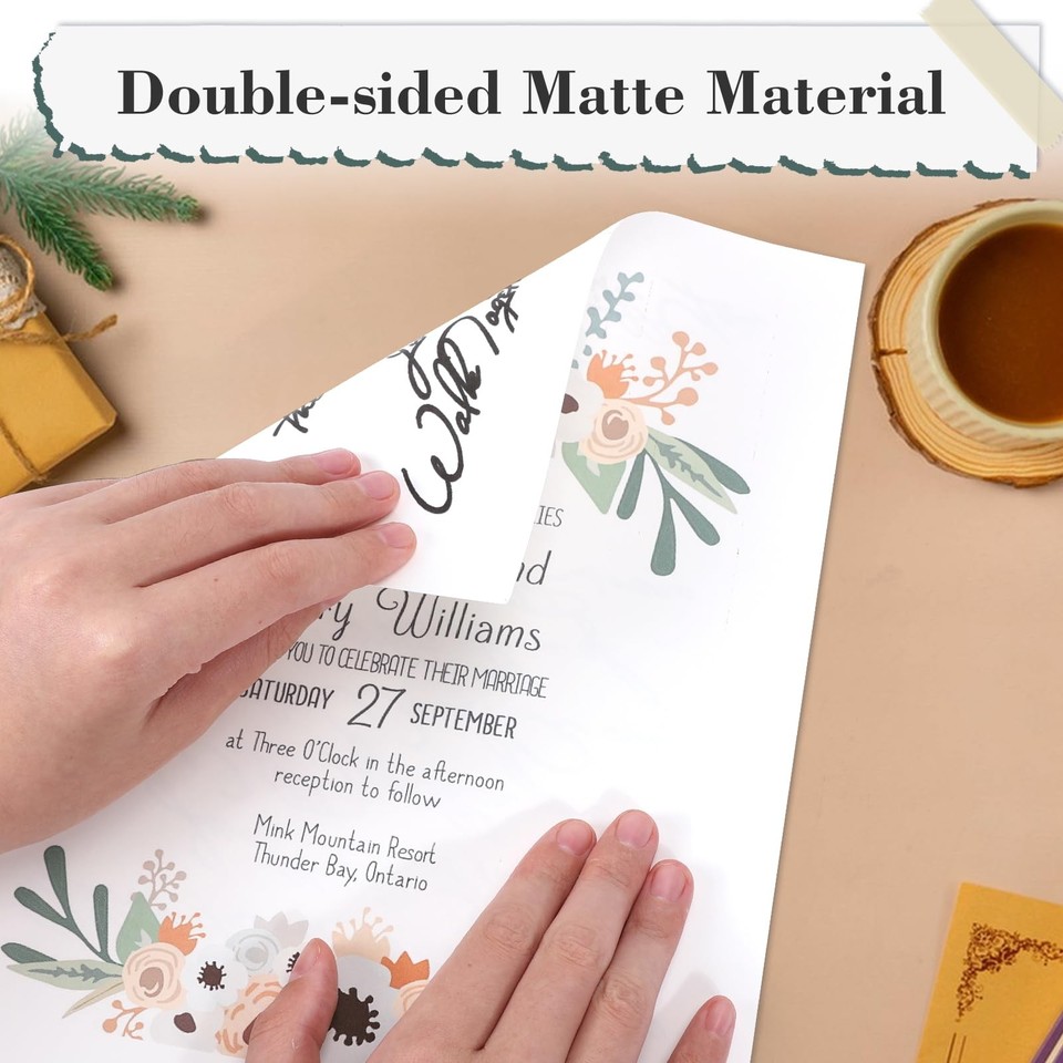 200 Sheets Card Stock Printer Paper 8.5 x 11, Bright White Cardstock ...