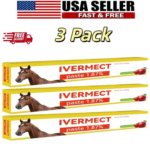 3 Pack in Box Paste Horse Dewormer Apple Flavor Wormer Friendly Design ...