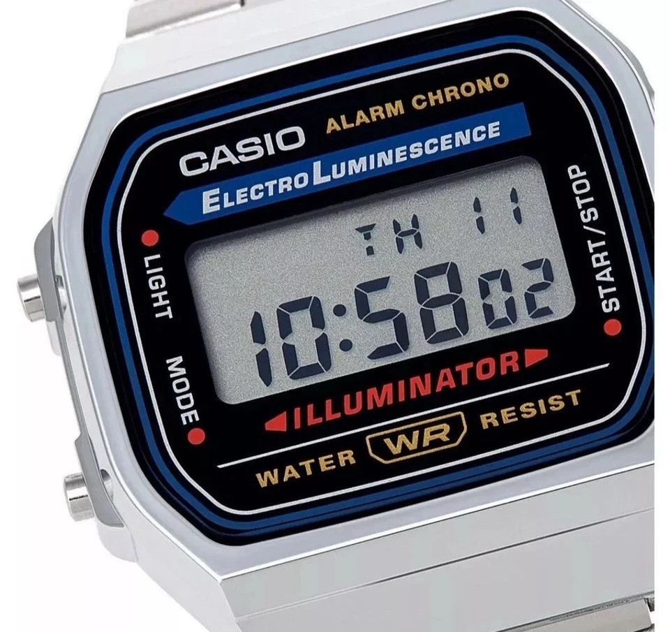 CASIO Men's Watch A-168W Digital Silver Alarm Micro Light - NEW | eBay UK