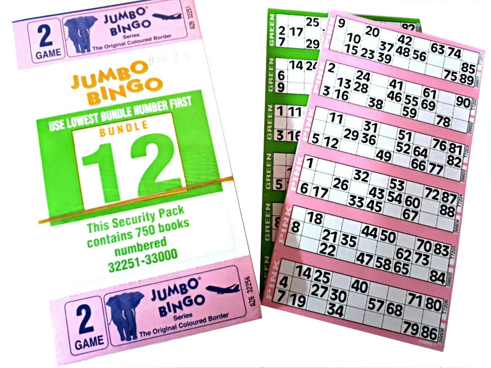 Bingo Books Tickets 1-90 Jumbo Branded Choose 6 Or 12 To View 750 or ...