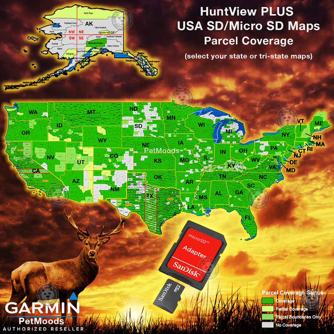 Garmin HuntView PLUS Map SOUTH CAROLINA - MicroSD Birdseye Satellite ...