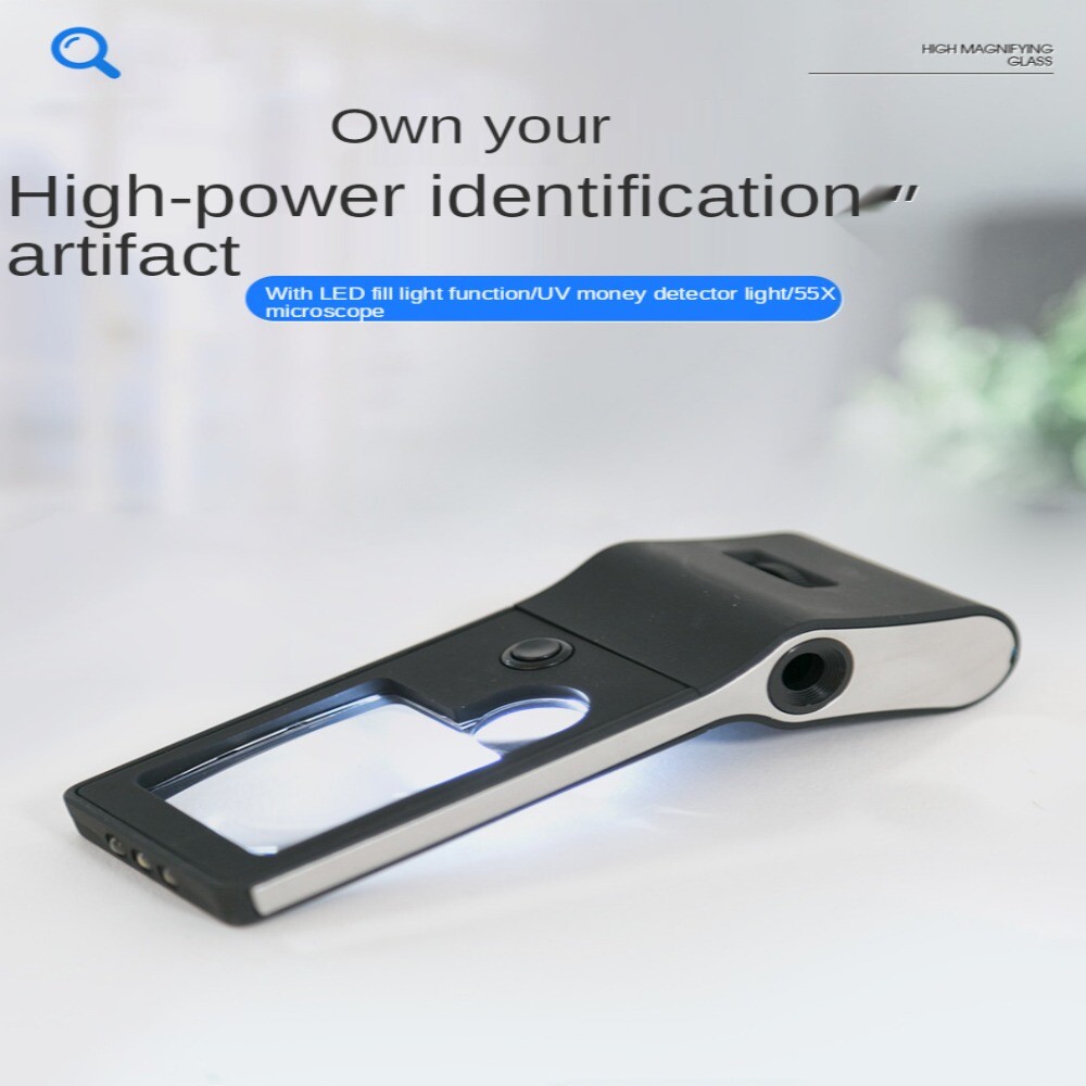 Currency Detector Lamp Magnifying Glass Handheld Microscope with Light ...