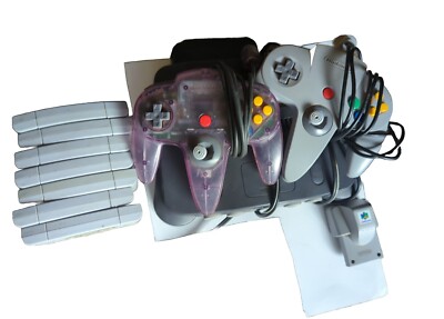 Nintendo 64 Console Bundle, Grey, With 2 Controllers, 7 Mystery Games ...