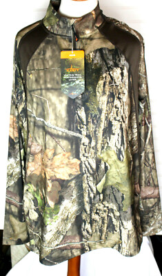 Habit Mens Jacket Large Mossy Oak Pullover Camo Scent Factor Wicking ...