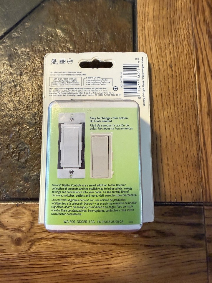 Leviton Decora Digital 3-Way In-Wall SWITCH Remote White/Light Almond ...
