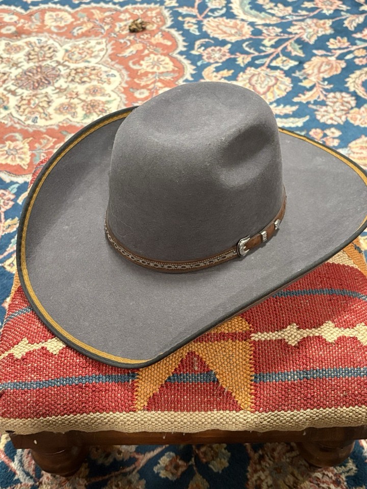 Resistol Tuff Hedeman Snake Eyes 4X Felt 100 Wool Bull Riding Cowboy ...