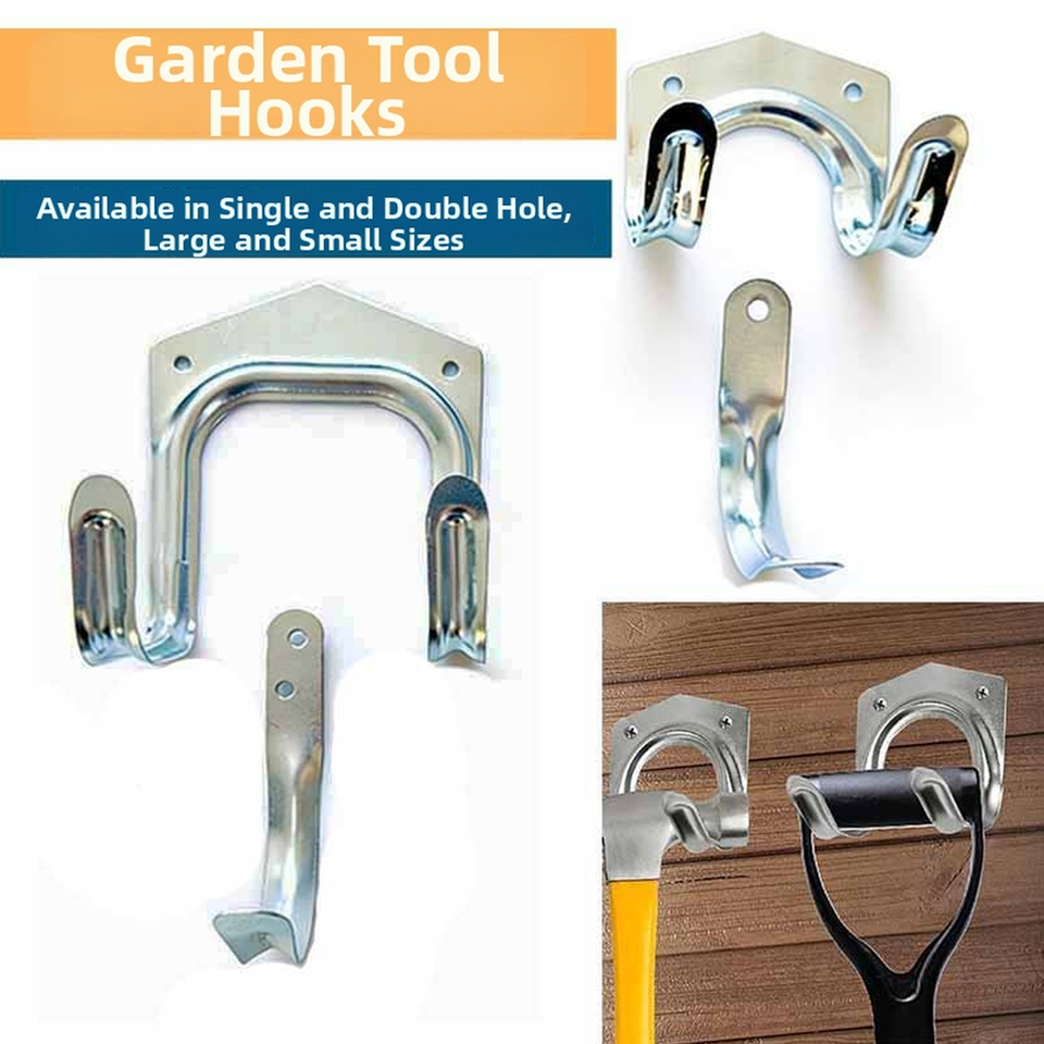Garage Wall Hook System Carbon Steel 4 Pack Double Hooks for Tools and ...