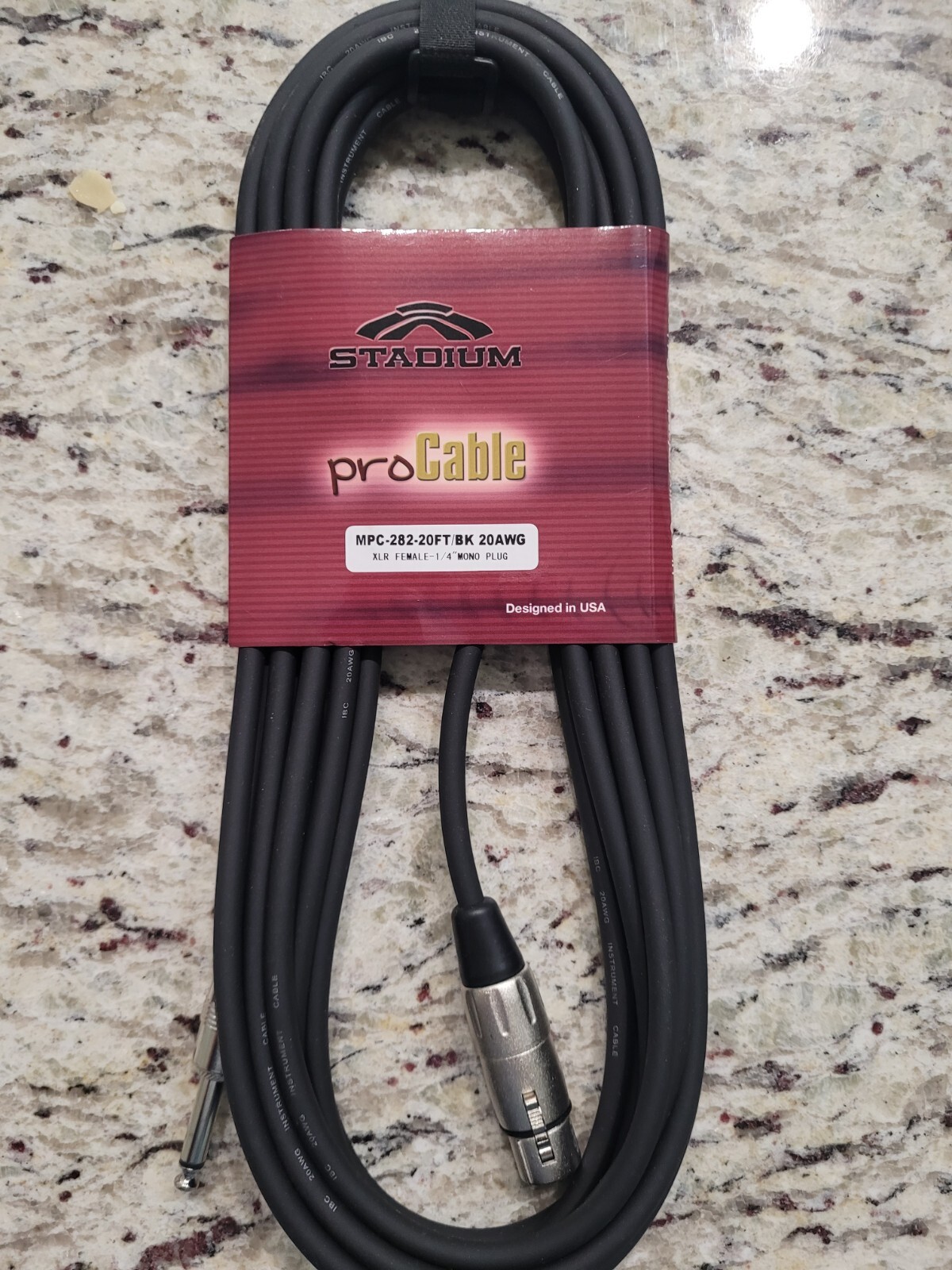 STADIUM PRO 20 FT MICROPHONE CABLE XLR FEMALE - 1/4" MONO 20AWG | eBay
