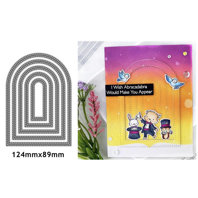 Nesting Arch Octangle Tag Metal Cutting Dies DIY Embossing Stencils ...