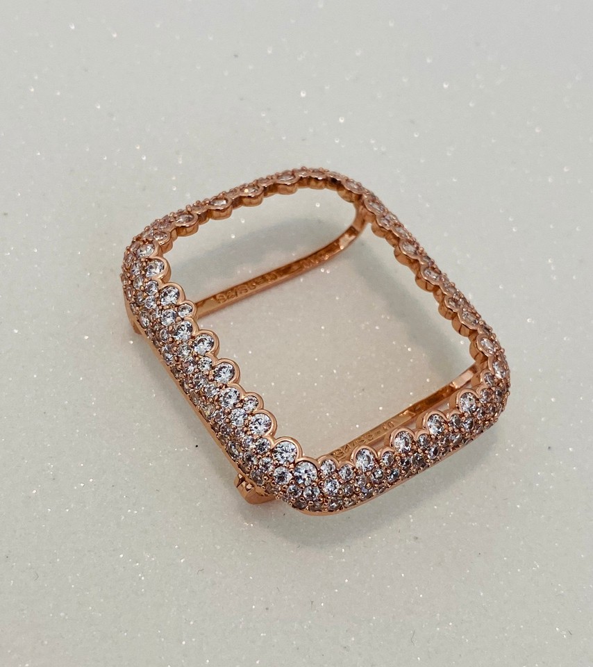 Rose Gold Apple Watch Cover Lab Diamond Bezel Iwatch Case 38mm-49mm ...