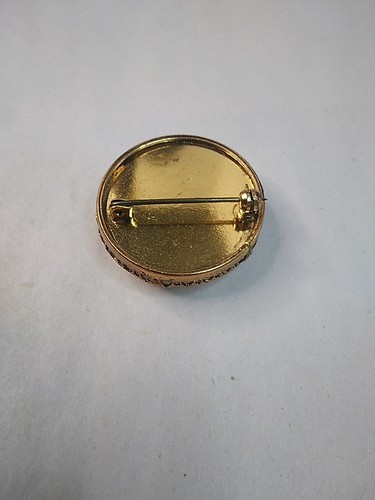 Vintage Petit Point Brooch Flowers Floral Needlework Round Dome Gold ...