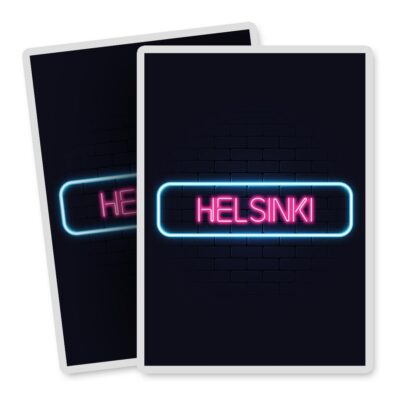 2x Vertical Vinyl Stickers Neon Sign Design Helsinki City Finland ...