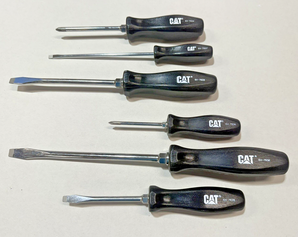 CAT Caterpillar 162-7804 6pc Screwdriver Set Hard Plastic Old Style ...