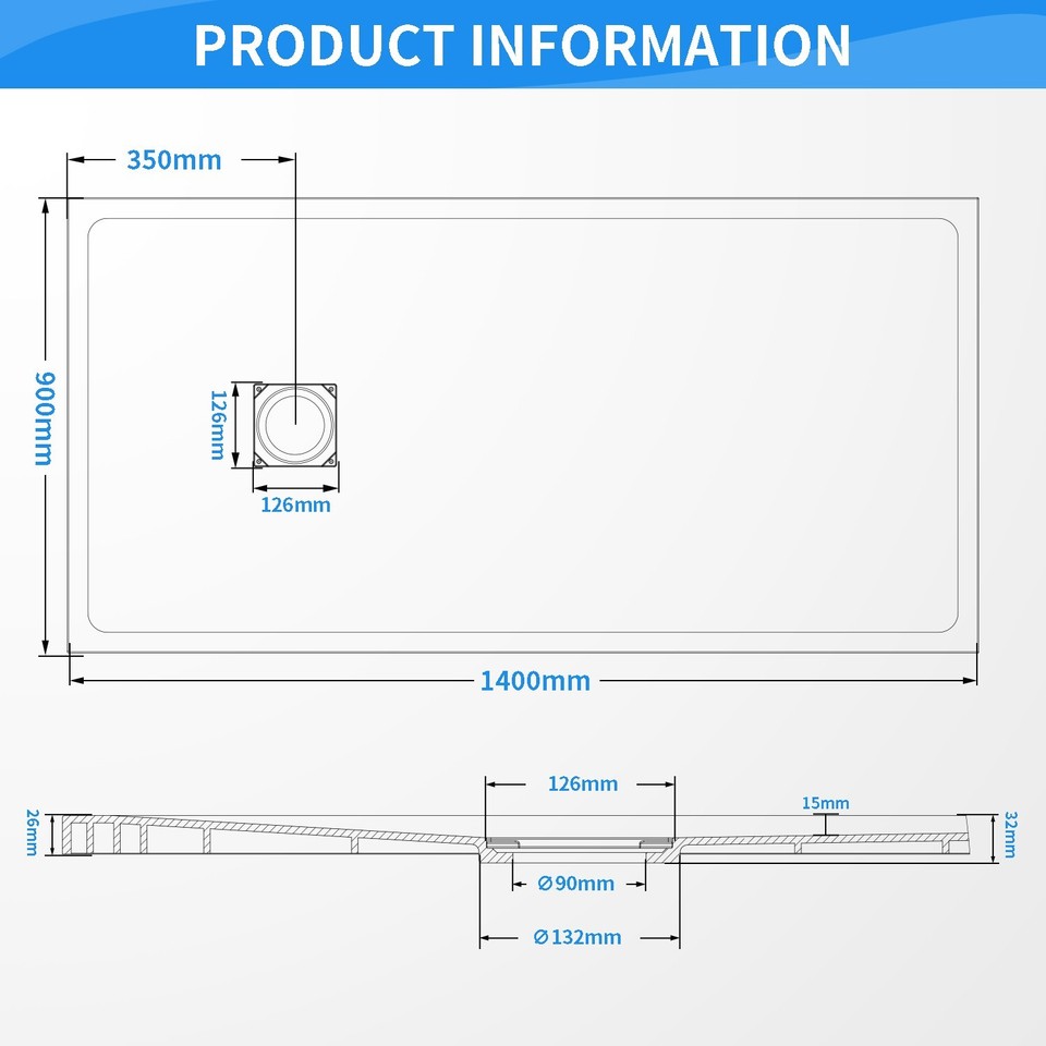 Bathroom Shower Tray Square/Rectangle Black Walk In Shower Tray Free ...