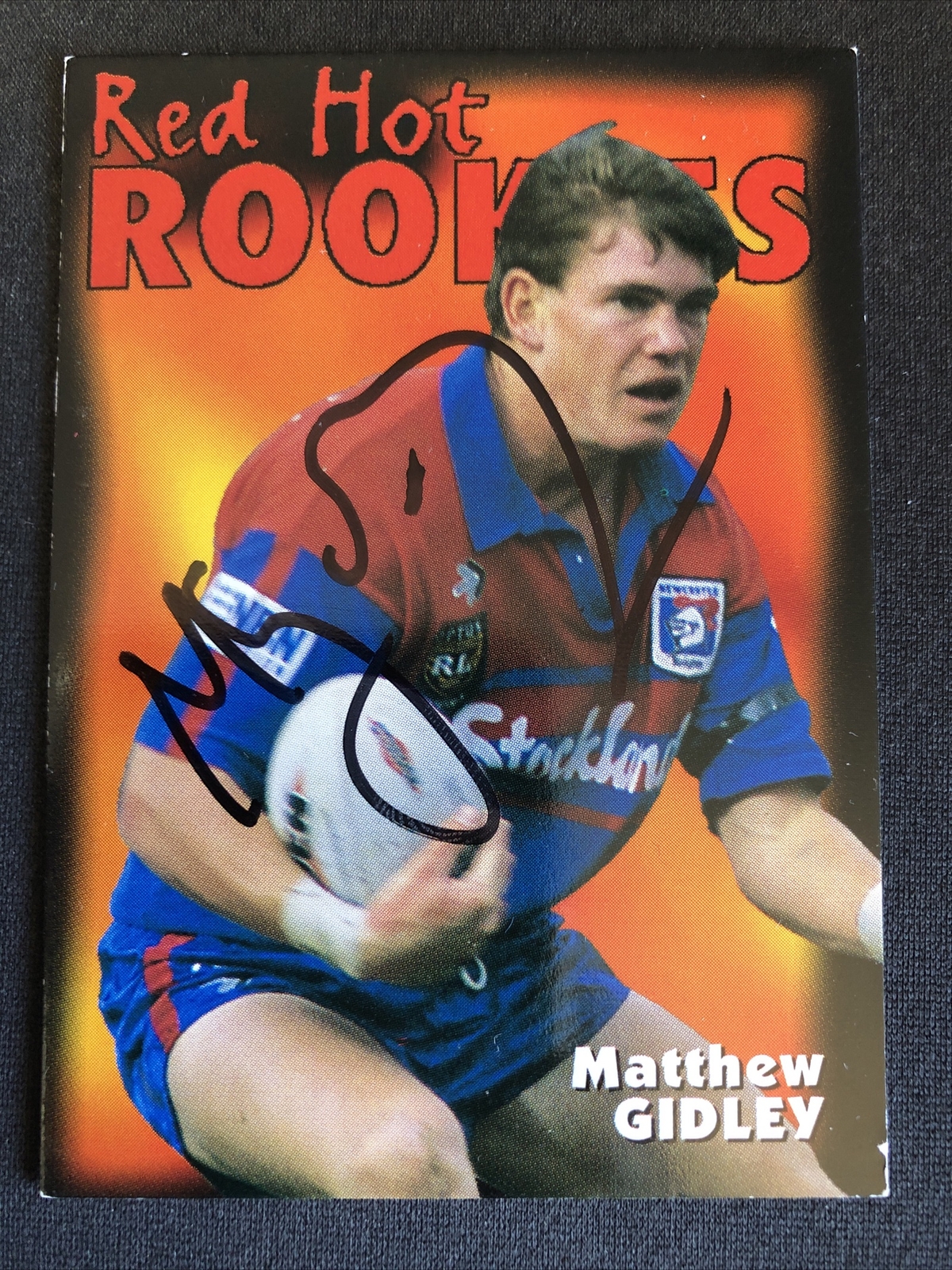 🏉 SIGNED Matthew Gidley Red Hot RC Newcastle Knights National Rugby ...