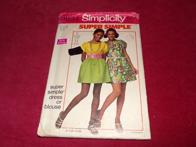 🌺 1969 SIMPLICITY #8634 - LADIES SIMPLE PEASANT DRESS or BLOUSE PATTERN ...