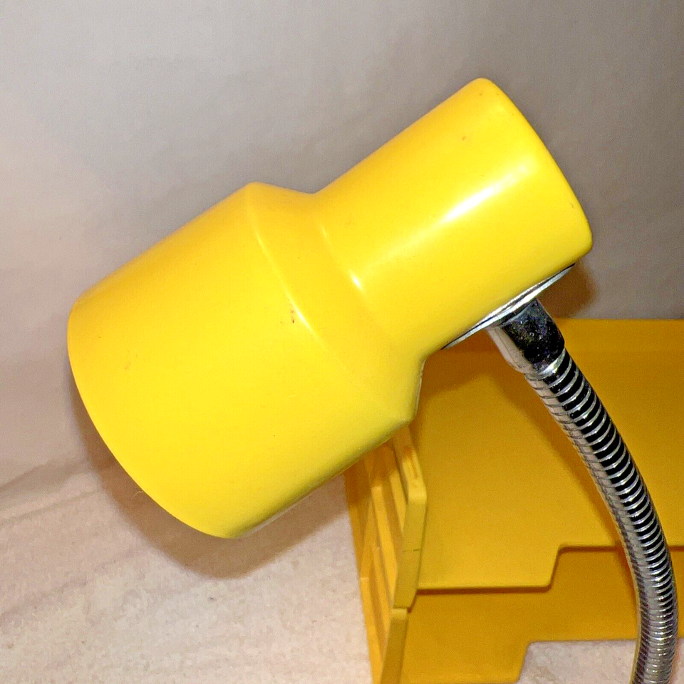 Vintage 1970s bright yellow desk task lamp & 2 Eldon file holder letter ...