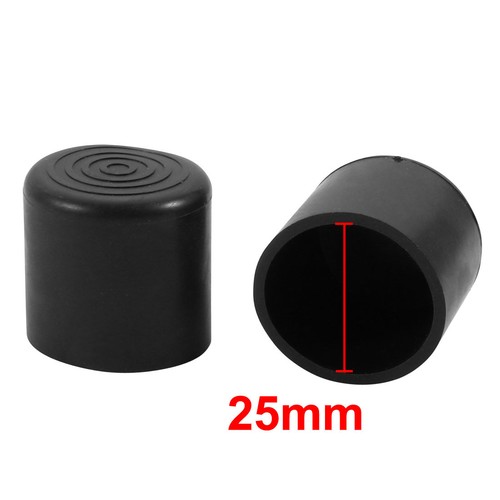 4pcs 25mm Dia Black PVC Rubber Round Chair Leg Insert Floor Cover ...