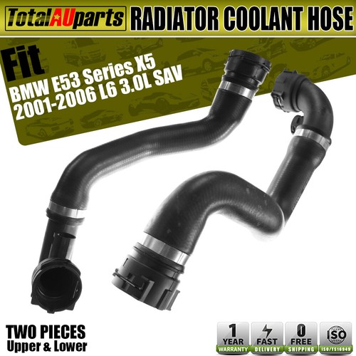 2x Radiator Coolant Hose Upper + Lower for BMW E53 X5 01-06 L6 3.0L ...