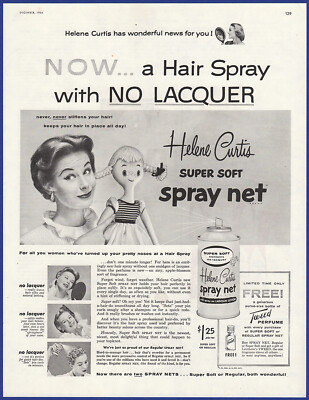 Vintage 1954 HELENE CURTIS Spray Net Hair Spray Hair Care 50's Print Ad ...