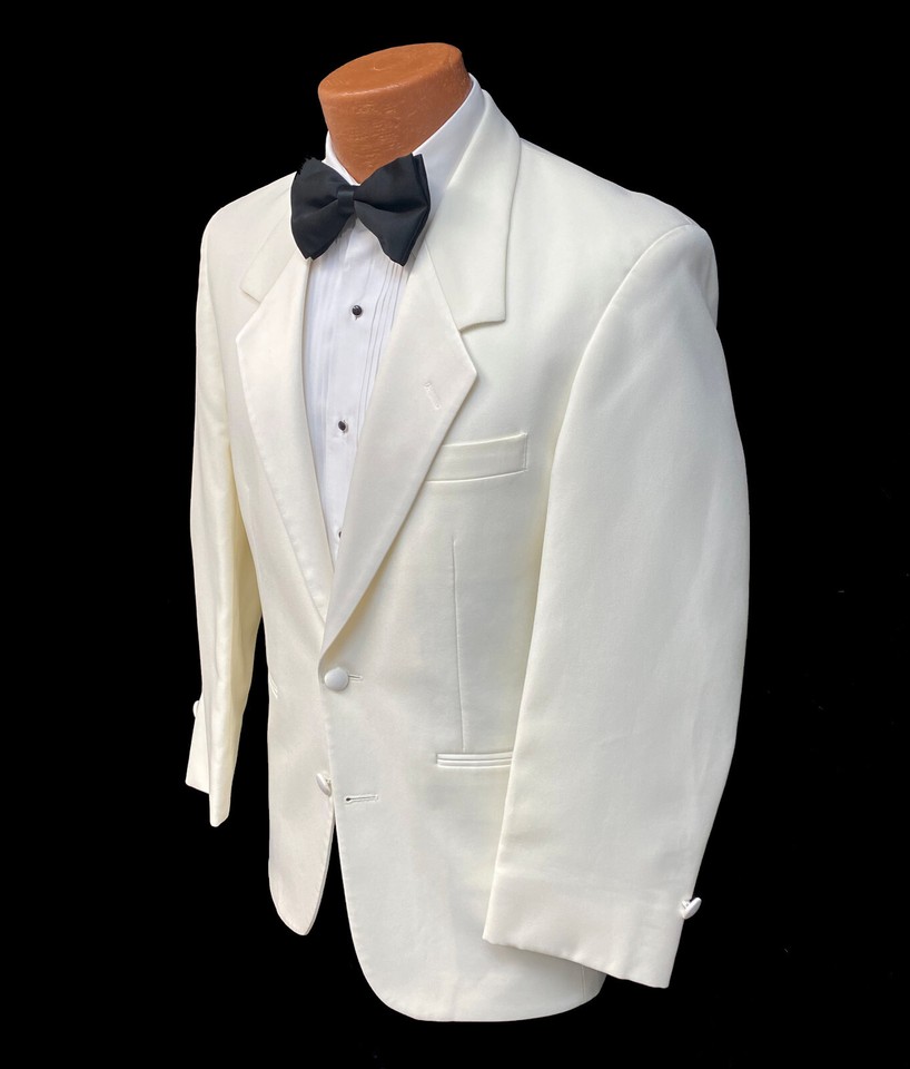 Men's After Six Ivory Tuxedo Jacket Two Button with Satin Notch Lapels ...