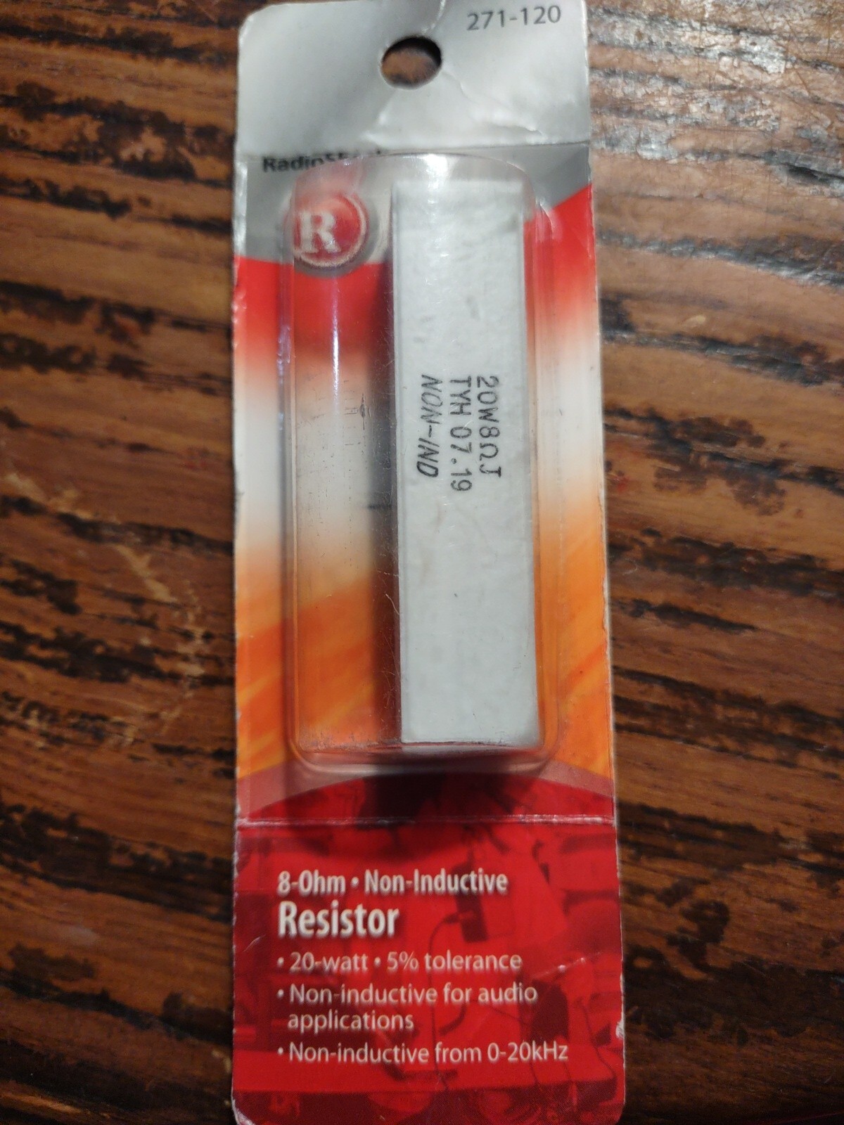 271-120 Radio Shack 8 Ohm Non Inductive Resistor 20 Watt 5% Tolerance ...