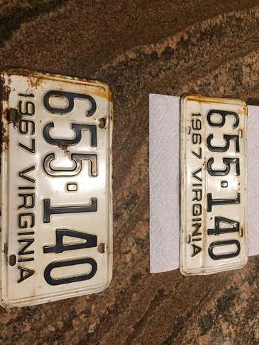 1967 Virginia Pair License Tags Plates. #655-140 Va | eBay