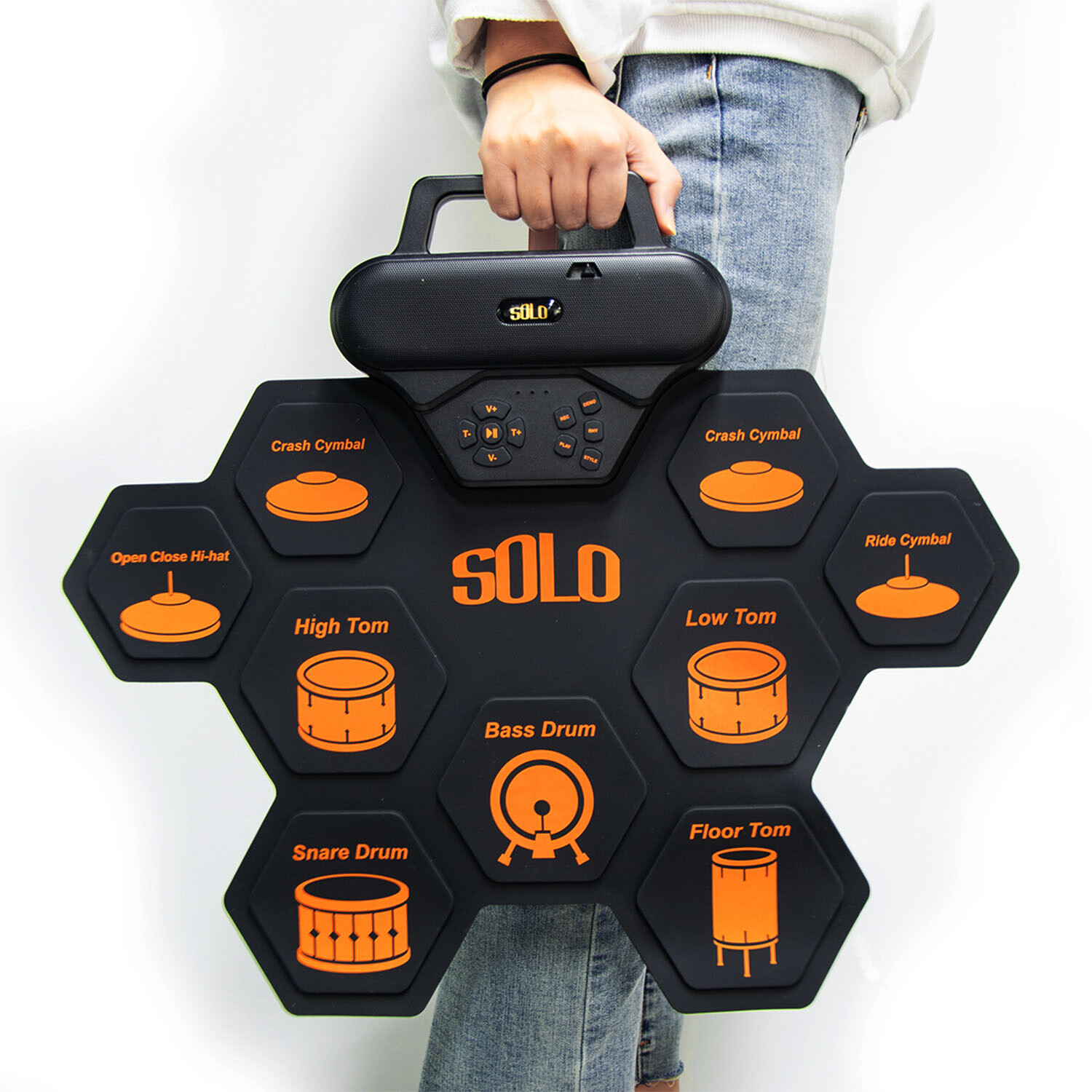 Electronic Roll Up Drum Kit Silicone Portable Electric Hand Roll Drum ...