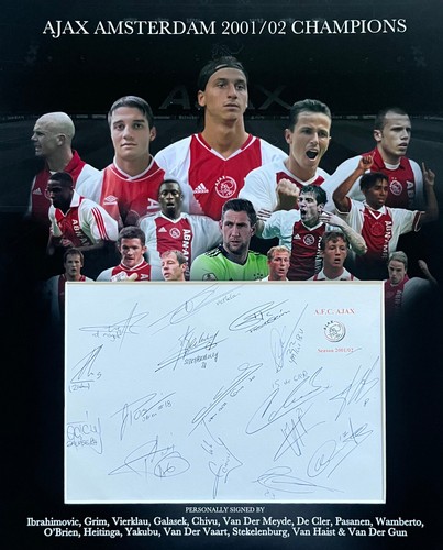 ZLATAN IBRAHIMOVIC, AJAX FC hand signed mounted frame AUTHENTICATED ...