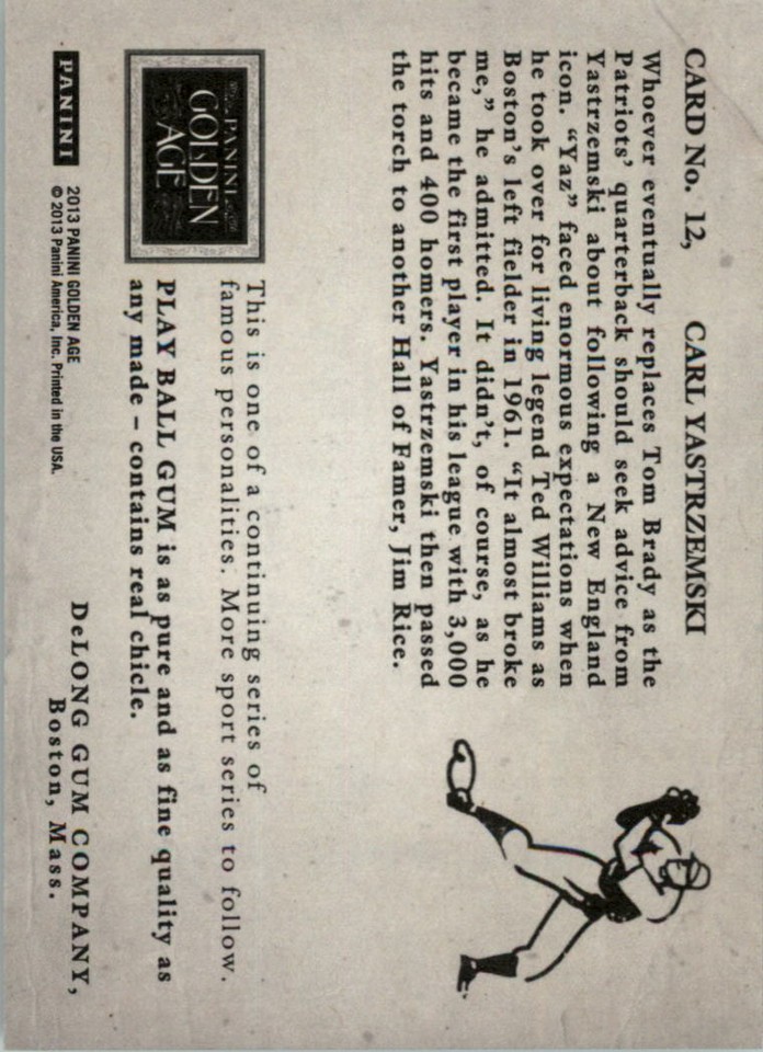 2013 Panini Golden Age Delong Gum #12 Carl Yastrzemski - NM-MT | eBay