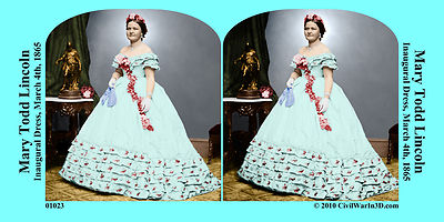 Mary Todd Lincoln Inaugural Civil War SV Stereoview Stereocard 3D 01023 ...