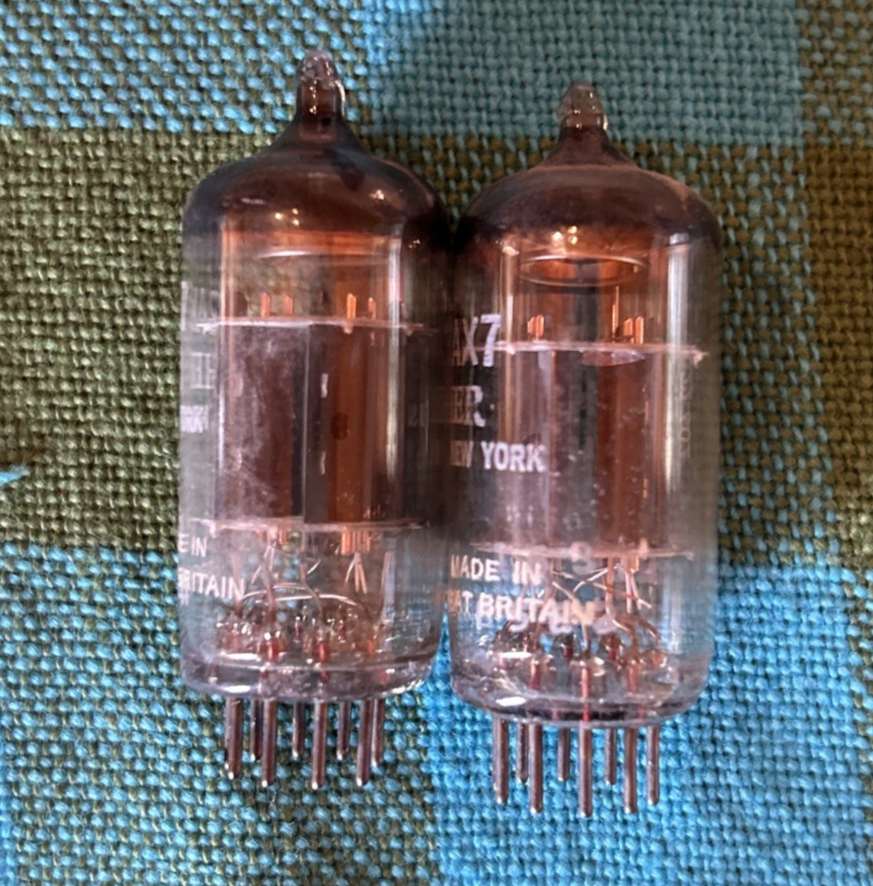 2 Mullard I63 short plate 12AX7 ECC83 Fisher Vacuum Tube Hickok Tested ...