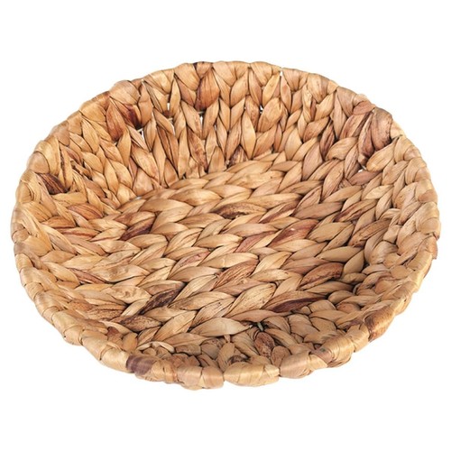 Straw Storage Basket Shelf Basket Grass Weaving Tray Round Fruit Tray ...
