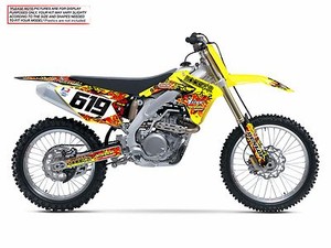 2004 2005 2006 RMZ 250 GRAPHICS KIT SUZUKI RMZ250 ROCKSTAR : YELLOW ...