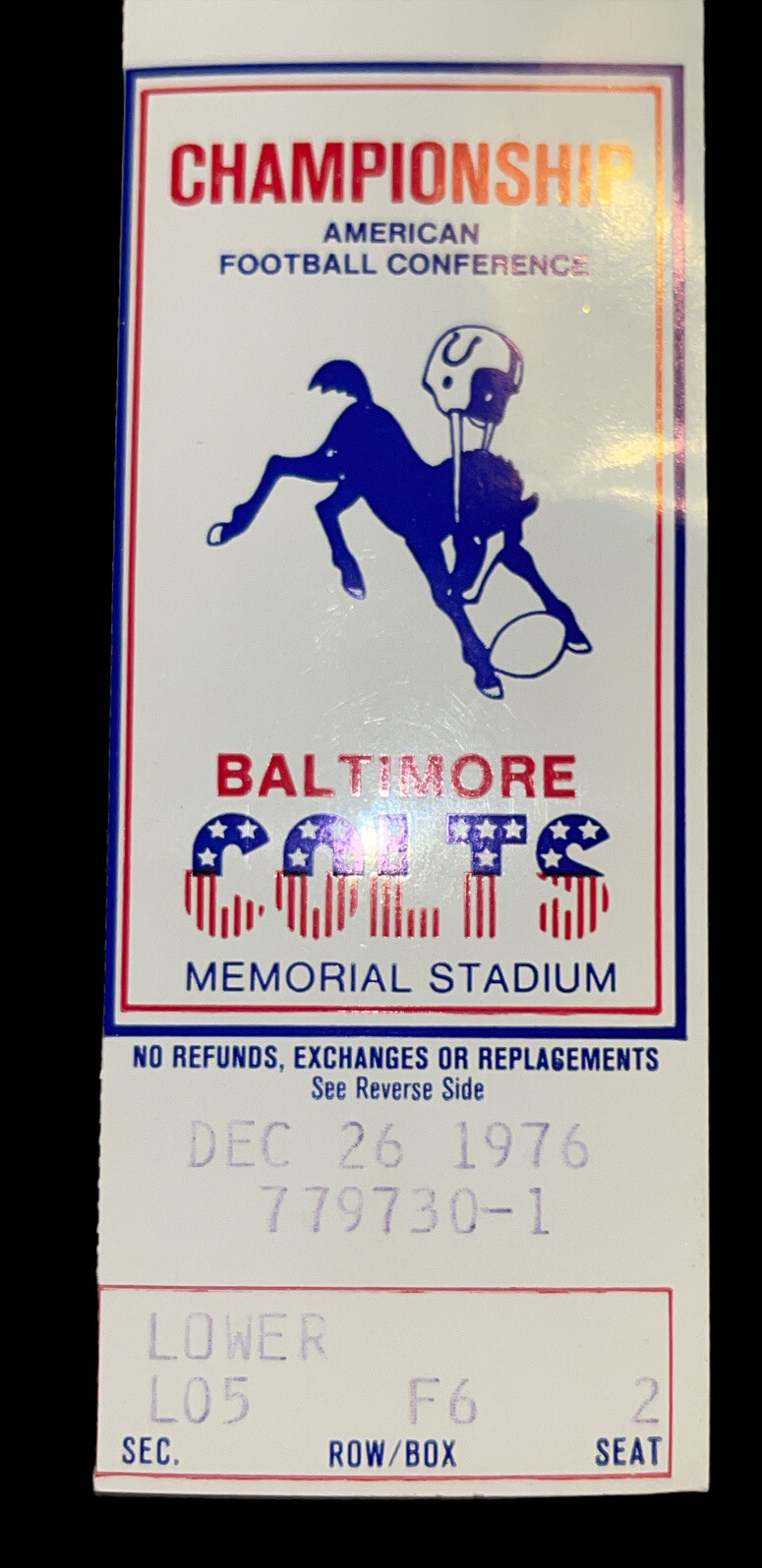 Baltimore COLTS MEMORIAL Stadium Dec 26 1976 ticket | eBay