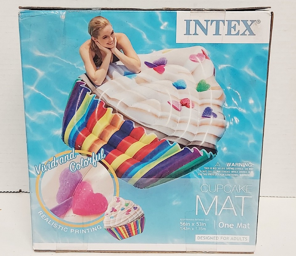 Inflatable Mat Cupcake Intex Pool Float Vivid New Colorful Raft 53x56 ...