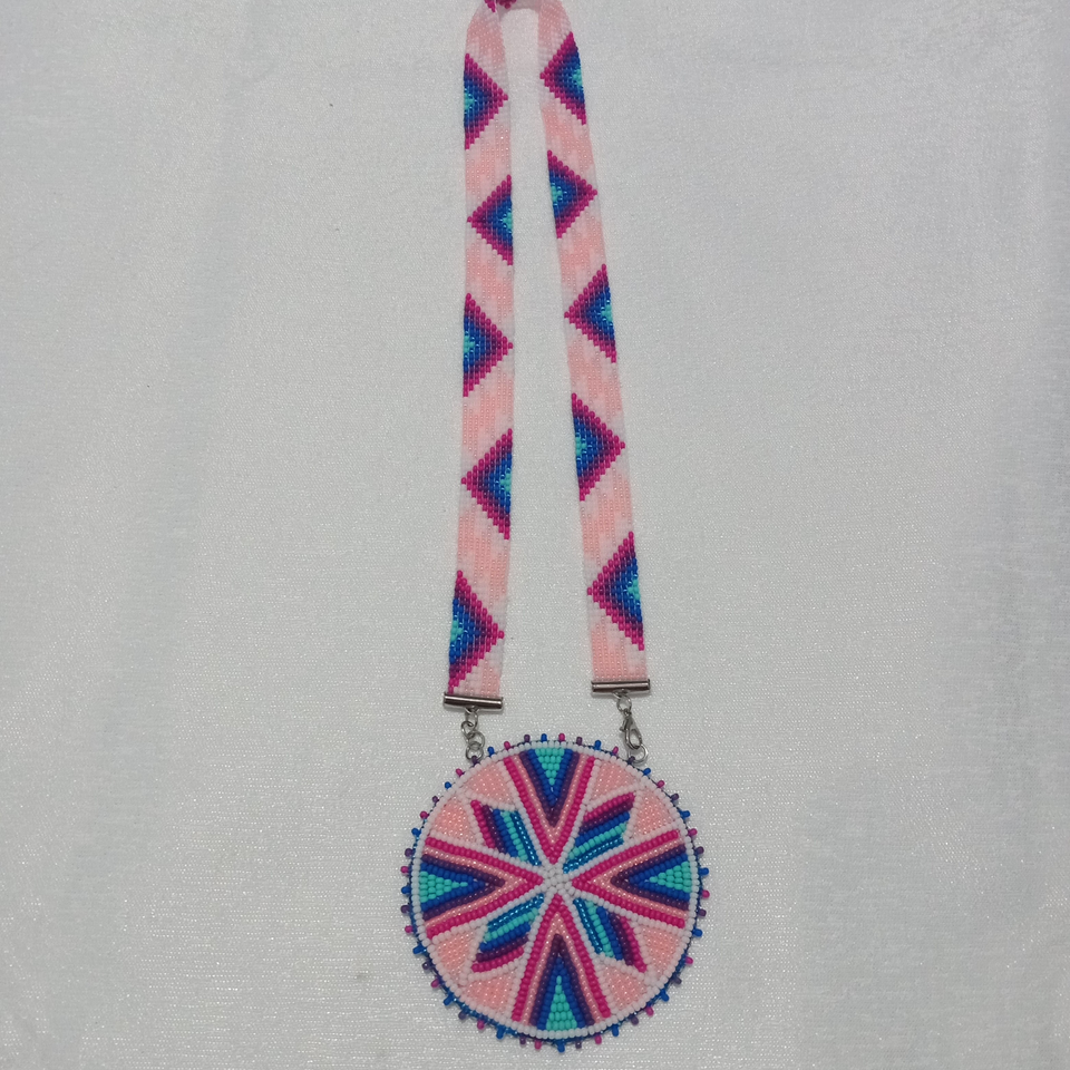 Native Canadian Beadwork Medallion Art Jewelry Handmade First Nations ...