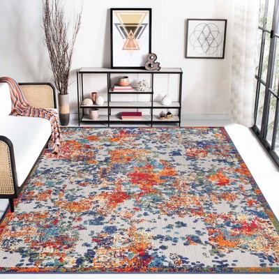 Kalina Modern Abstract Splatter Indoor/Outdoor Area Rug or Runner Rug ...