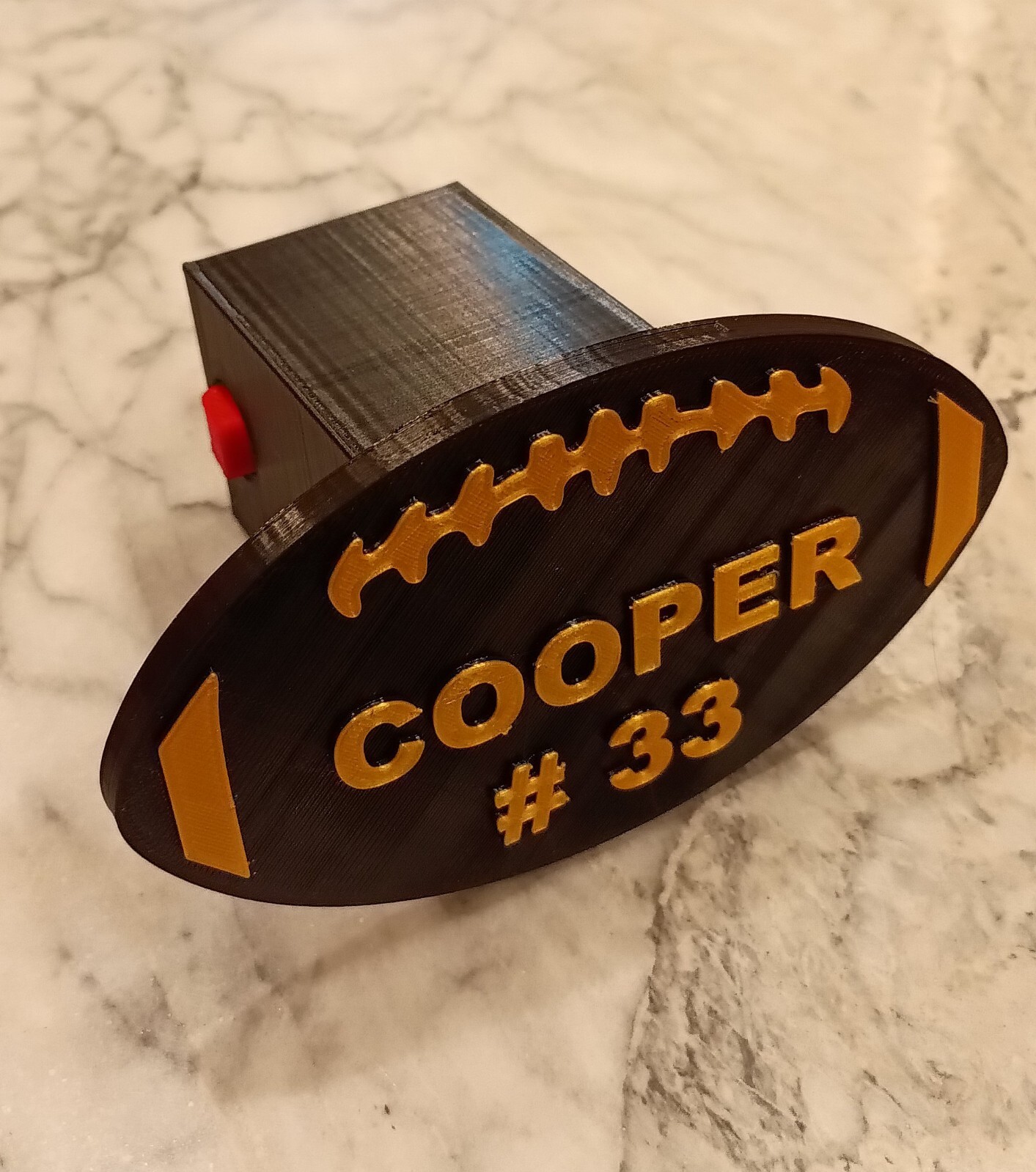 2 Personalized FOOTBALL trailer hitch covers with your choice of names ...