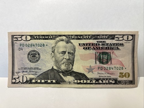 Series 2017A US Fifty Dollar Bill Star Note $50 Cleveland PD 02847028 ...