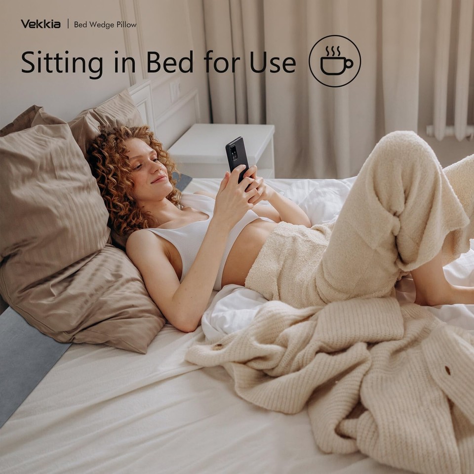 Vekkia Queen Wedge Pillow Headboard/Bed Wedge Pillow for Headboard/Bed ...