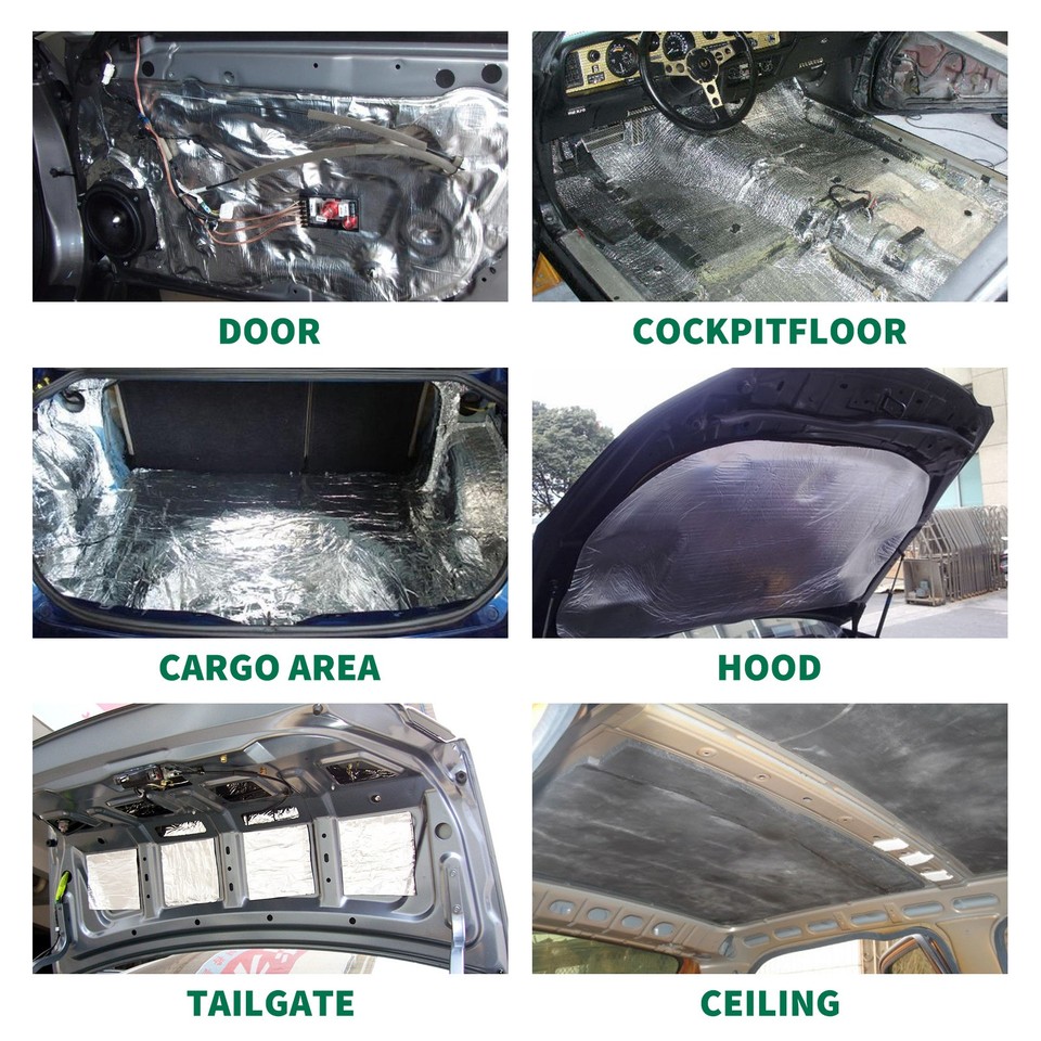 60"x40" Car RV Heat Insulation Sound proofing Noise Refective Block ...