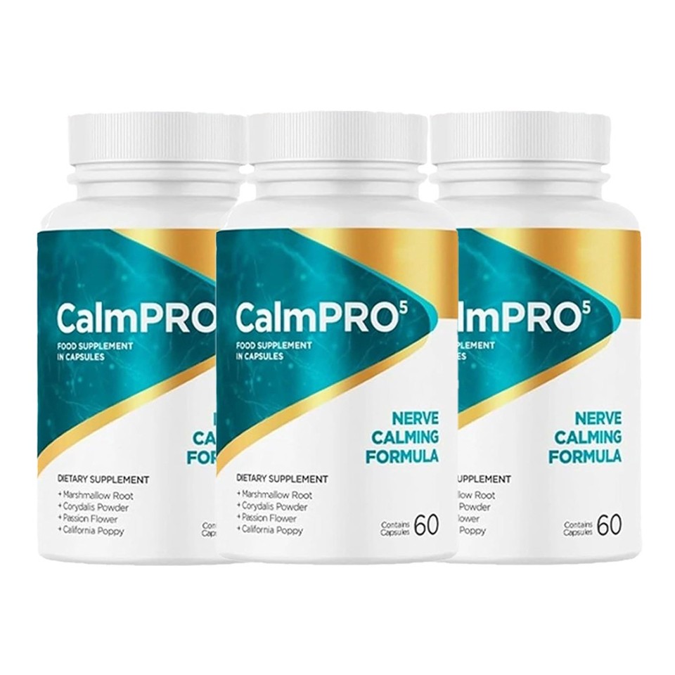 1-3PK CalmPro5 Nerve Calming Support Formula-60 Capsules Nerve Calming ...