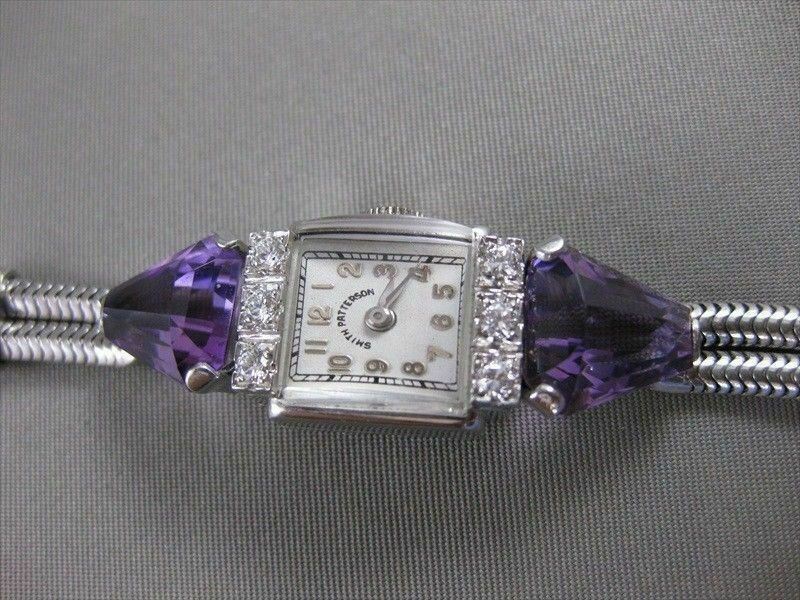 ANTIQUE 4.40CTW OLD MINE DIAMOND AMETHYST PLATINUM SMITH PATTERSON ...